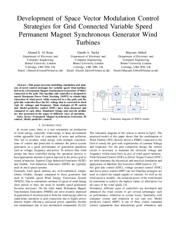 Pdf Development Of Space Vector Modulation Control Schemes For Grid