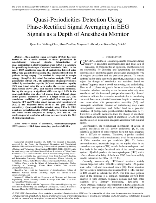 (PDF) Quasi-Periodicities Detection Using Phase-Rectified Signal Averaging in EEG Signals as a ...