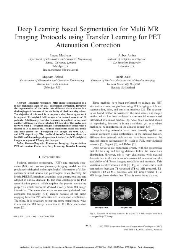 Pdf Deep Learning Based Segmentation For Multi Mr Imaging Protocols