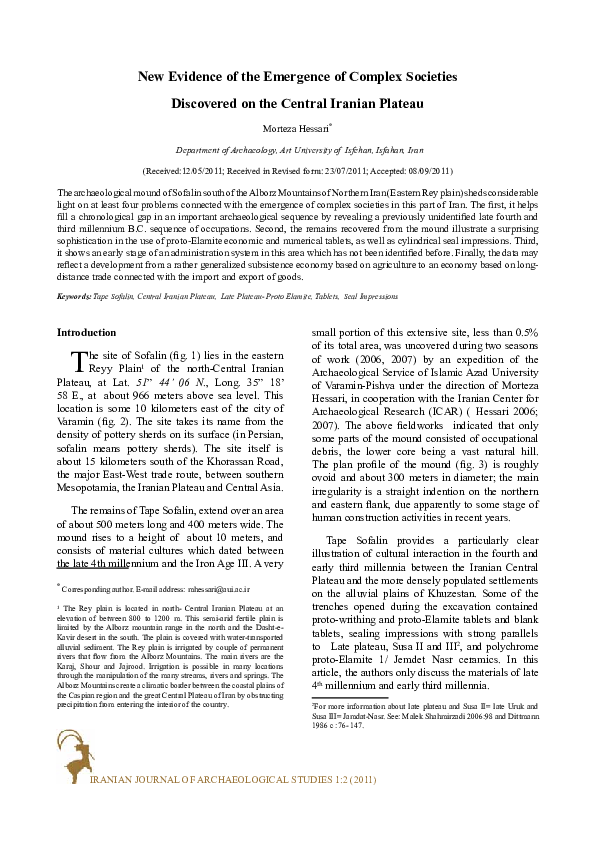 (PDF) New Evidence of the Emergence of Complex Societies Discovered on ...
