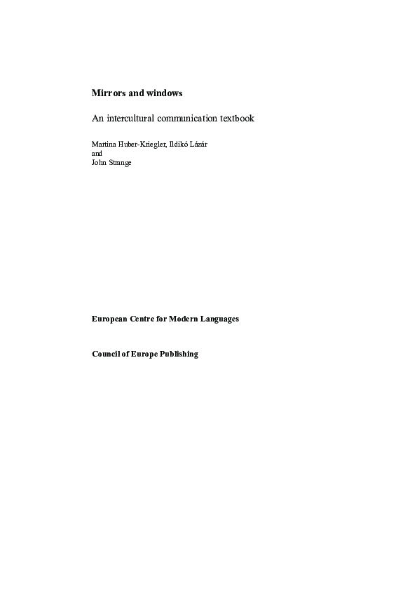 (PDF) Mirrors and windows : an intercultural communication textbook