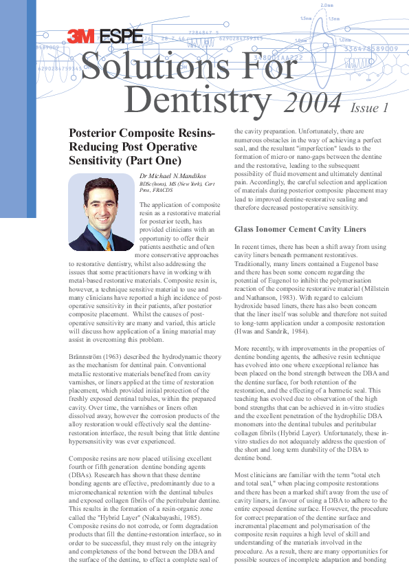 (PDF) Solutions For Dentistry 2004 Issue 1 Posterior Composite Resins ...