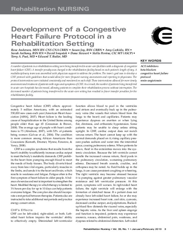 (PDF) Development of a Congestive Heart Failure Protocol in a ...