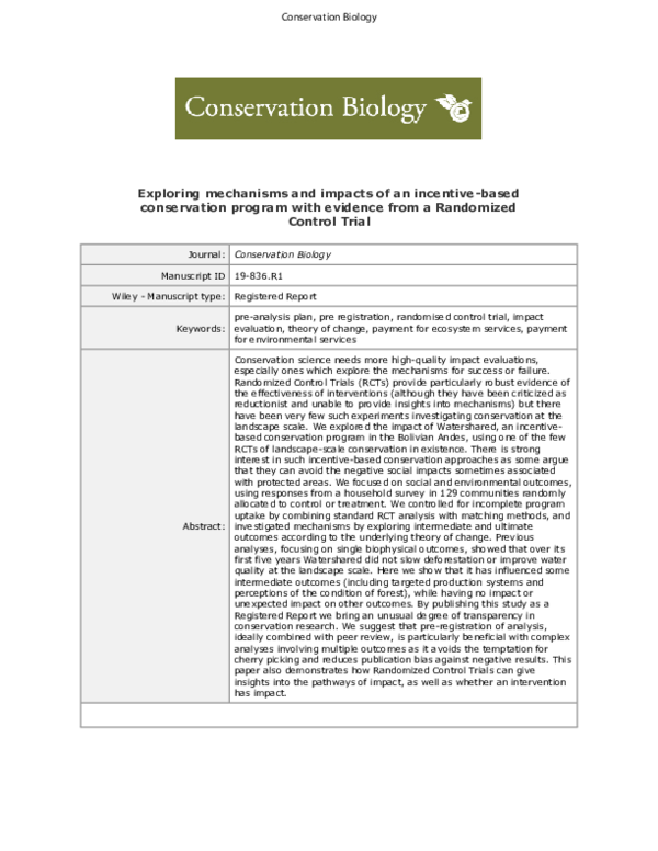 (PDF) Incentive-Based Conservation: RCT Insights
