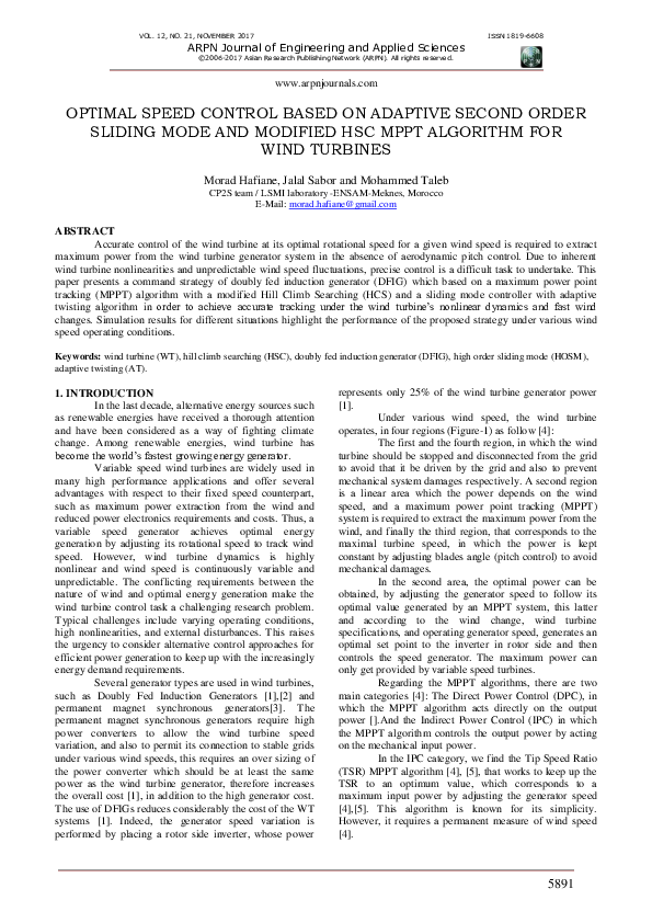 (PDF) Optimal Speed Control Based on Adaptive Second Order Sliding Mode and Modified HSC MPPT ...