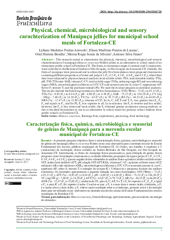 (PDF) Physical, Chemical, Microbiological and Sensory Characteristics of some fruit-flavoured ...