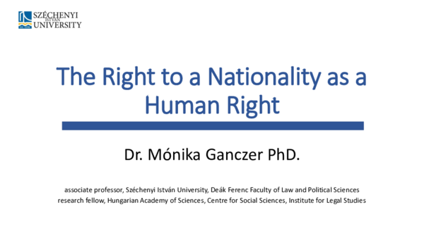 (PDF) The Right to a Nationality as a Human Right