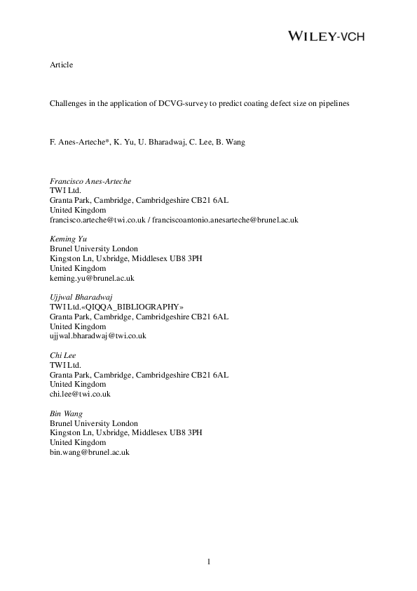(PDF) Challenges in the application of DCVG-survey to predict coating ...