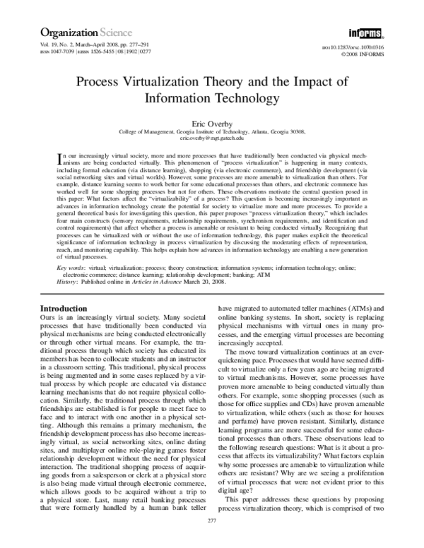 (PDF) Process Virtualization Theory and the Impact of Information ...