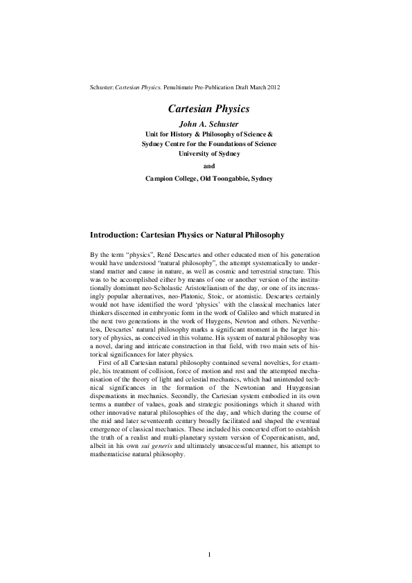 (PDF) Cartesian Physics