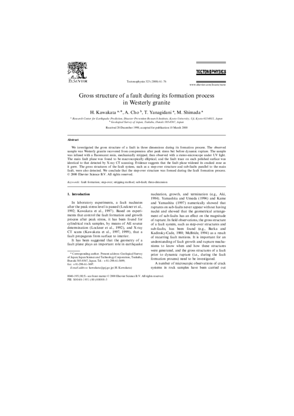 (PDF) Gross structure of a fault during its formation process in ...