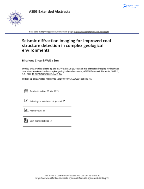 Pdf Seismic Diffraction Imaging For Improved Coal Structure Detection In Complex Geological