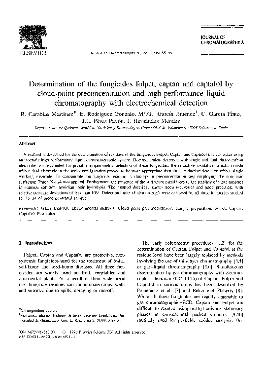 (PDF) Determination of the fungicides folpet, captan and captafol by ...