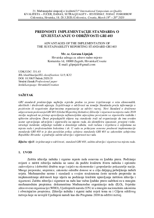 (PDF) Advantages of the Implementation of the Sustainability Reporting ...
