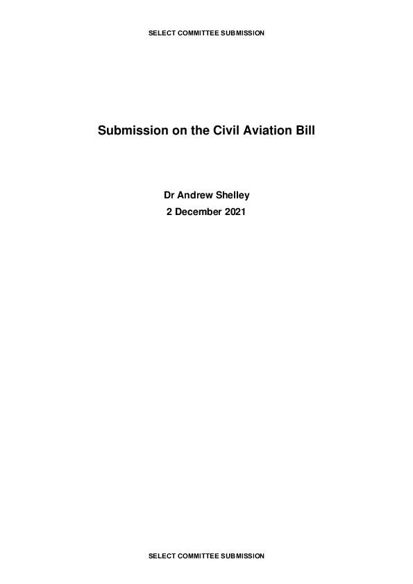 (PDF) Submission on the Civil Aviation Bill