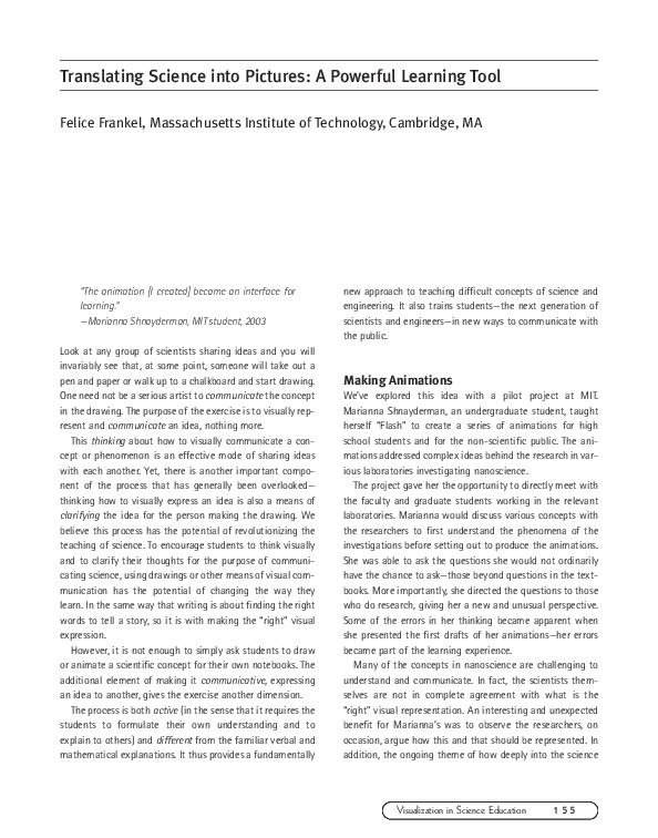 (PDF) Translating Science into Pictures: A Powerful Learning Tool