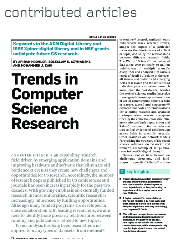 (PDF) Trends in computer science research