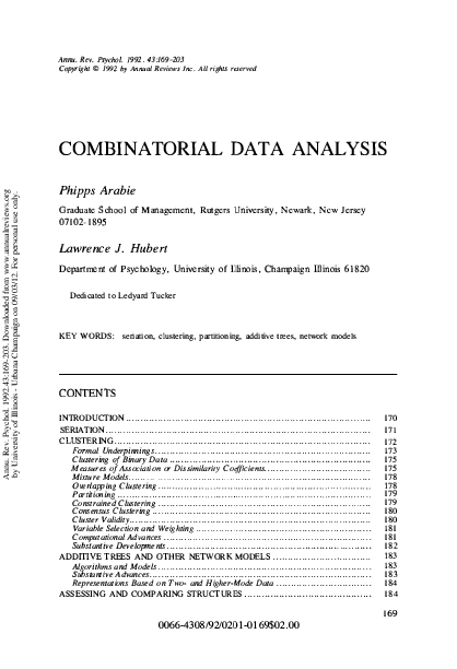 (PDF) Combinatorial Data Analysis