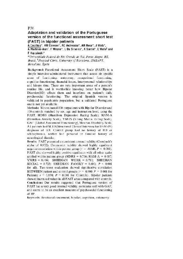 (PDF) Adaptation and validation of the portuguese version of the ...