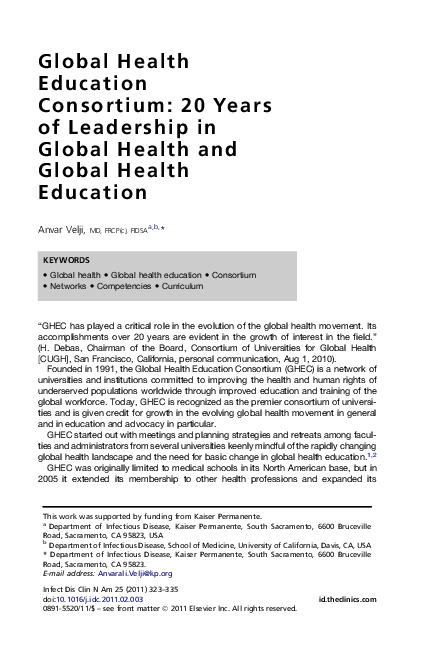 (PDF) Global Health Education Consortium: 20 Years of Leadership in ...