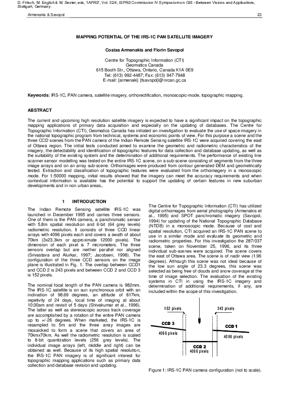 (PDF) Mapping Potential of the IRS-1C Pan Satellite Imagery