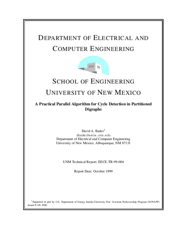 Pdf A Practical Parallel Algorithm For Cycle Detection In Partitioned 7170