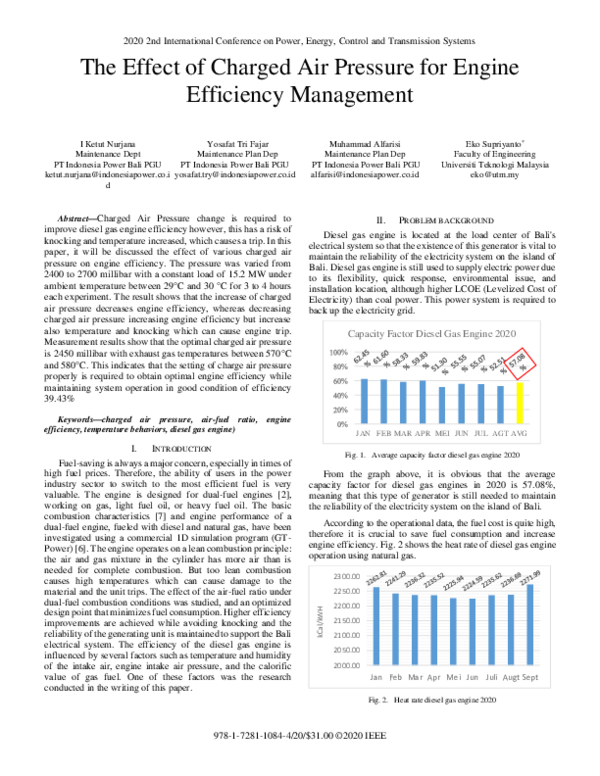 (PDF) The Effect of Charged Air Pressure for Engine Efficiency Management