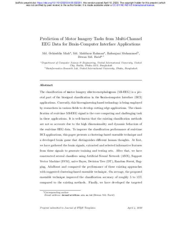 (PDF) Prediction of Motor Imagery Tasks from Multi-Channel EEG Data for Brain-Computer Interface ...