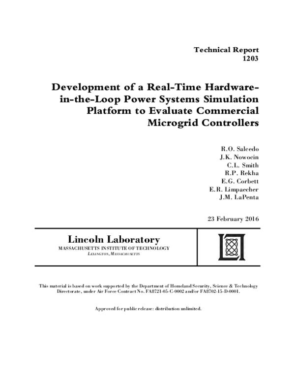 (PDF) Real-Time HIL Simulation for Microgrid Controller Evaluation