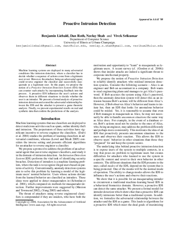 Pdf Proactive Intrusion Detection