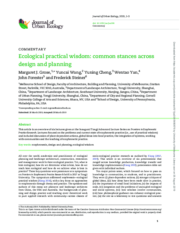 (PDF) Ecological practical wisdom: common stances across design and ...