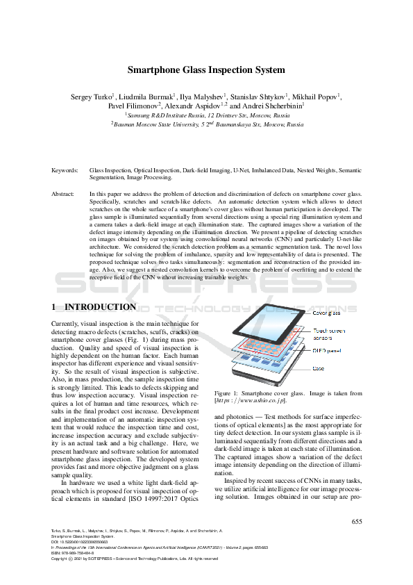 (PDF) Smartphone Glass Inspection System