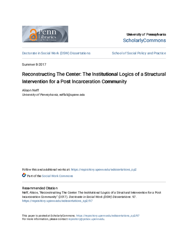 (PDF) Reconstructing The Center: The Institutional Logics of a ...