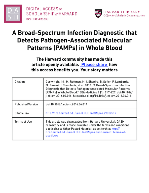 (PDF) A broad-spectrum infection diagnostic that detects pathogen ...