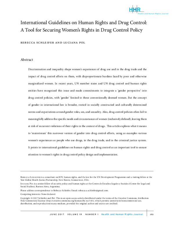 (PDF) International Guidelines on Human Rights and Drug Control: A Tool ...