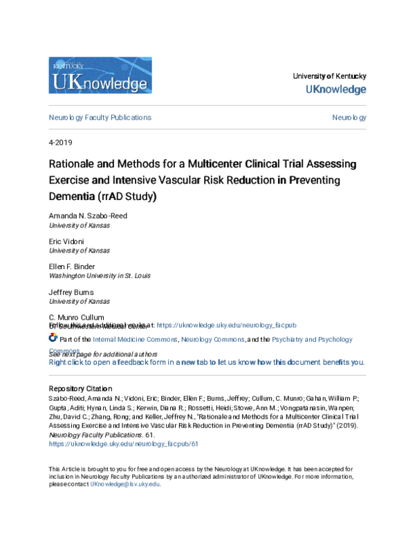 (PDF) Rationale and methods for a multicenter clinical trial assessing ...