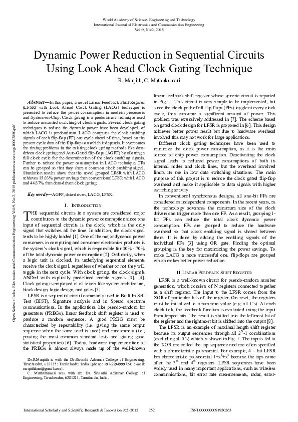 Pdf Power Reduction With Look Ahead Clock Gating