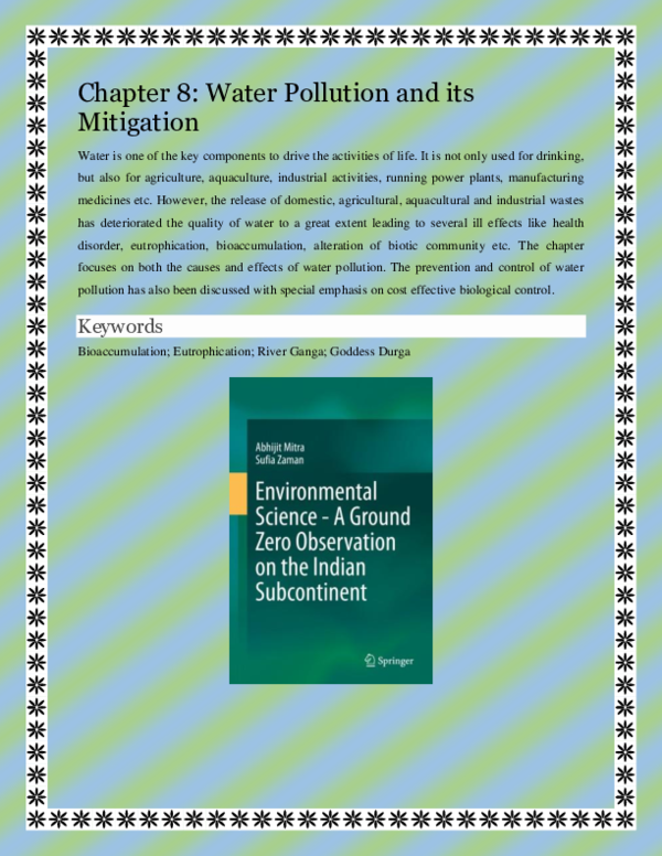 (PDF) Chapter 8: Water Pollution and its Mitigation