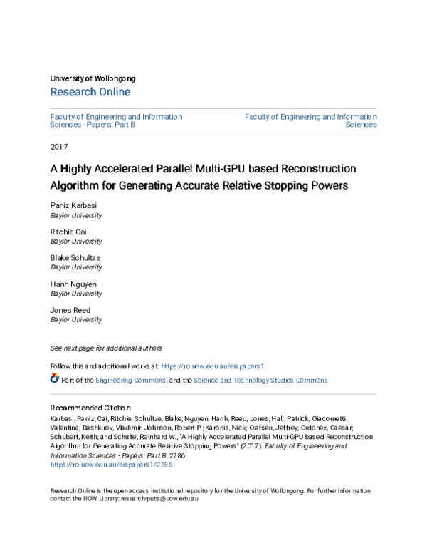 Pdf A Highly Accelerated Parallel Multi Gpu Based Reconstruction Algorithm For Generating