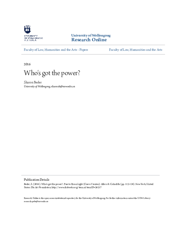 (PDF) Who's got the power?