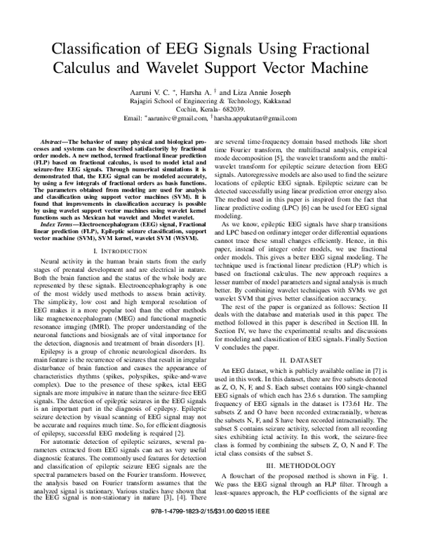 Pdf Classification Of Eeg Signals Using Fractional Calculus And