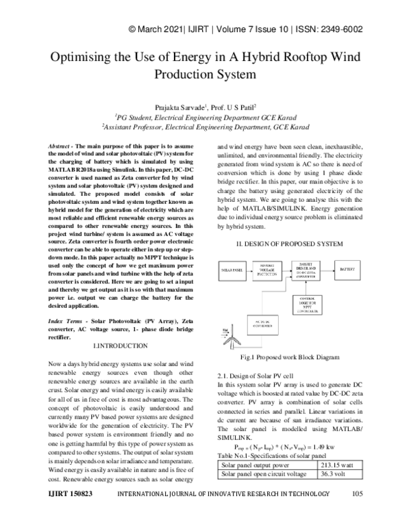 (PDF) Optimising the Use of Energy in A Hybrid Rooftop Wind Production ...