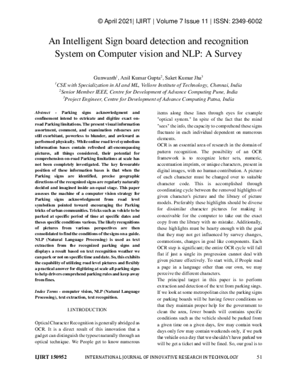 (PDF) An Intelligent Sign board detection and recognition System on ...