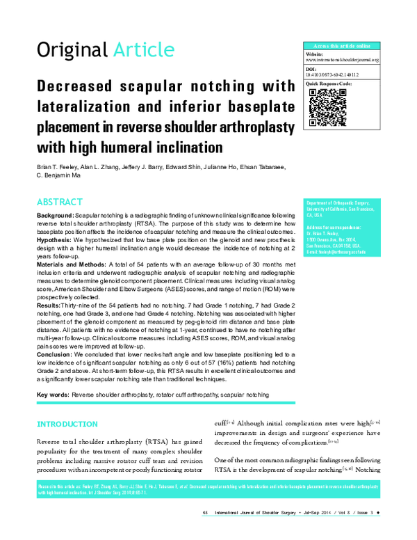 (PDF) Decreased scapular notching with lateralization and inferior ...
