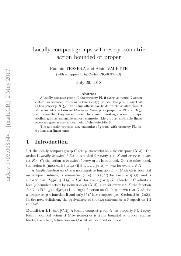 Pdf Locally Compact Groups With Every Isometric Action Bounded Or 0877