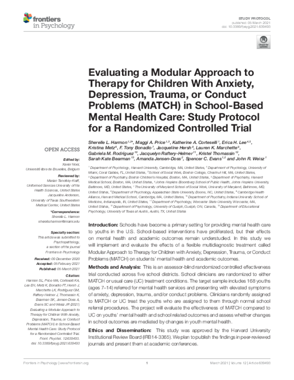 (PDF) Evaluating a Modular Approach to Therapy for Children With ...