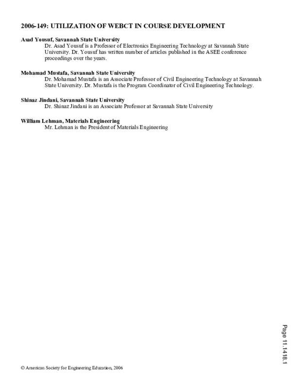 (PDF) Utilization Of Webct In Course Development