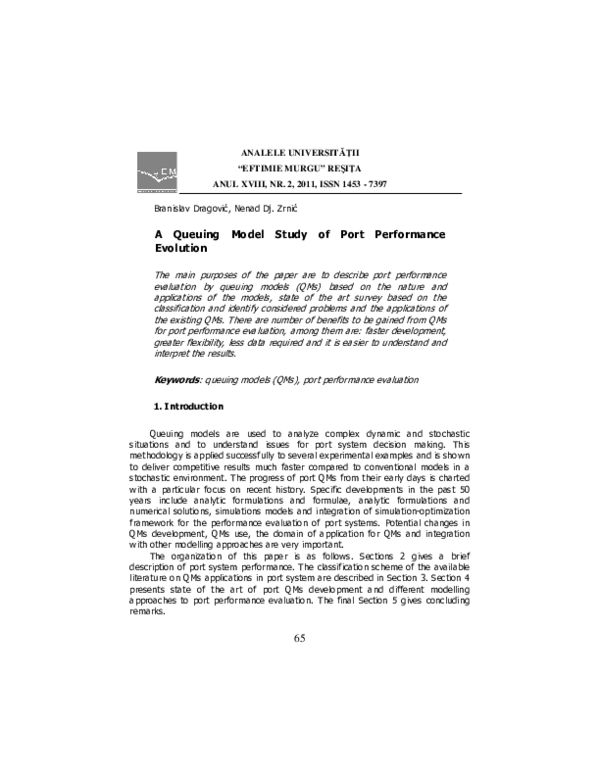 (PDF) A Queuing Model Study of Port Performance Evolution