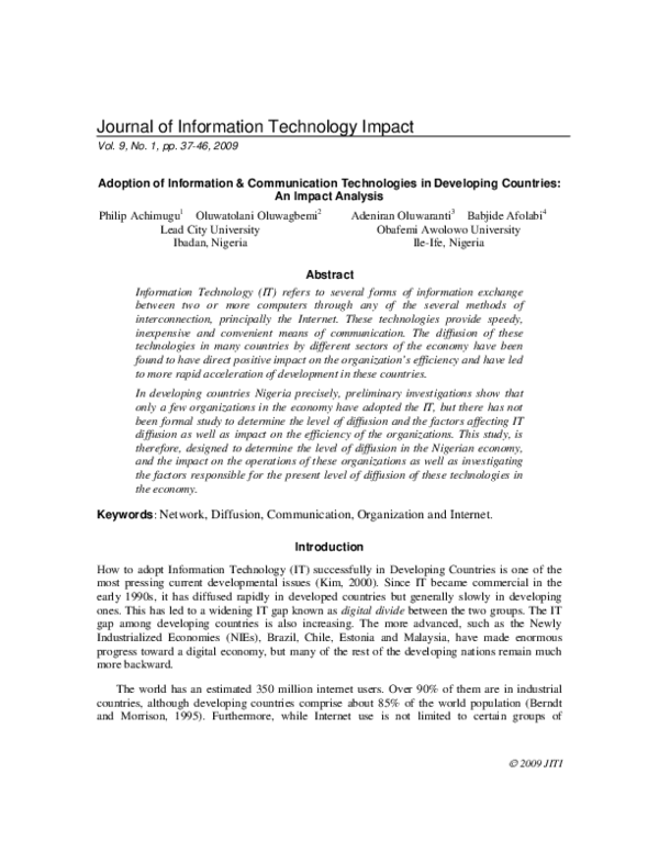 (PDF) Journal of Information Technology Impact