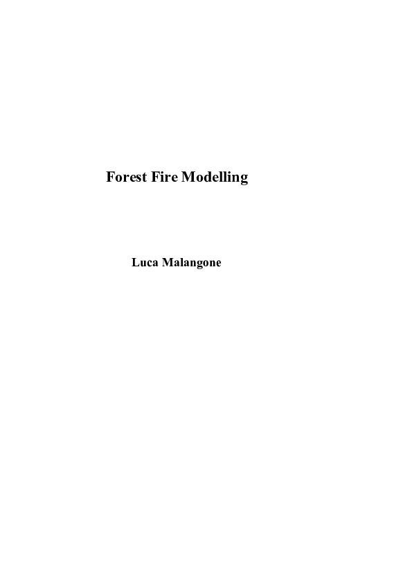 (PDF) Forest fire modelling